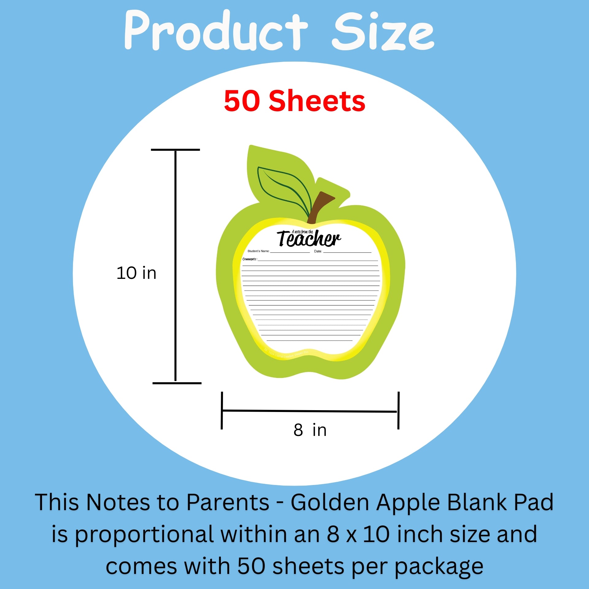SHAPES ETC. Golden Apple Blank Pad - Notes to Parents