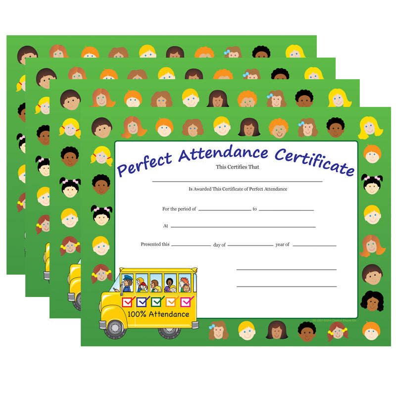 Recognition Certificate - Perfect Attendance