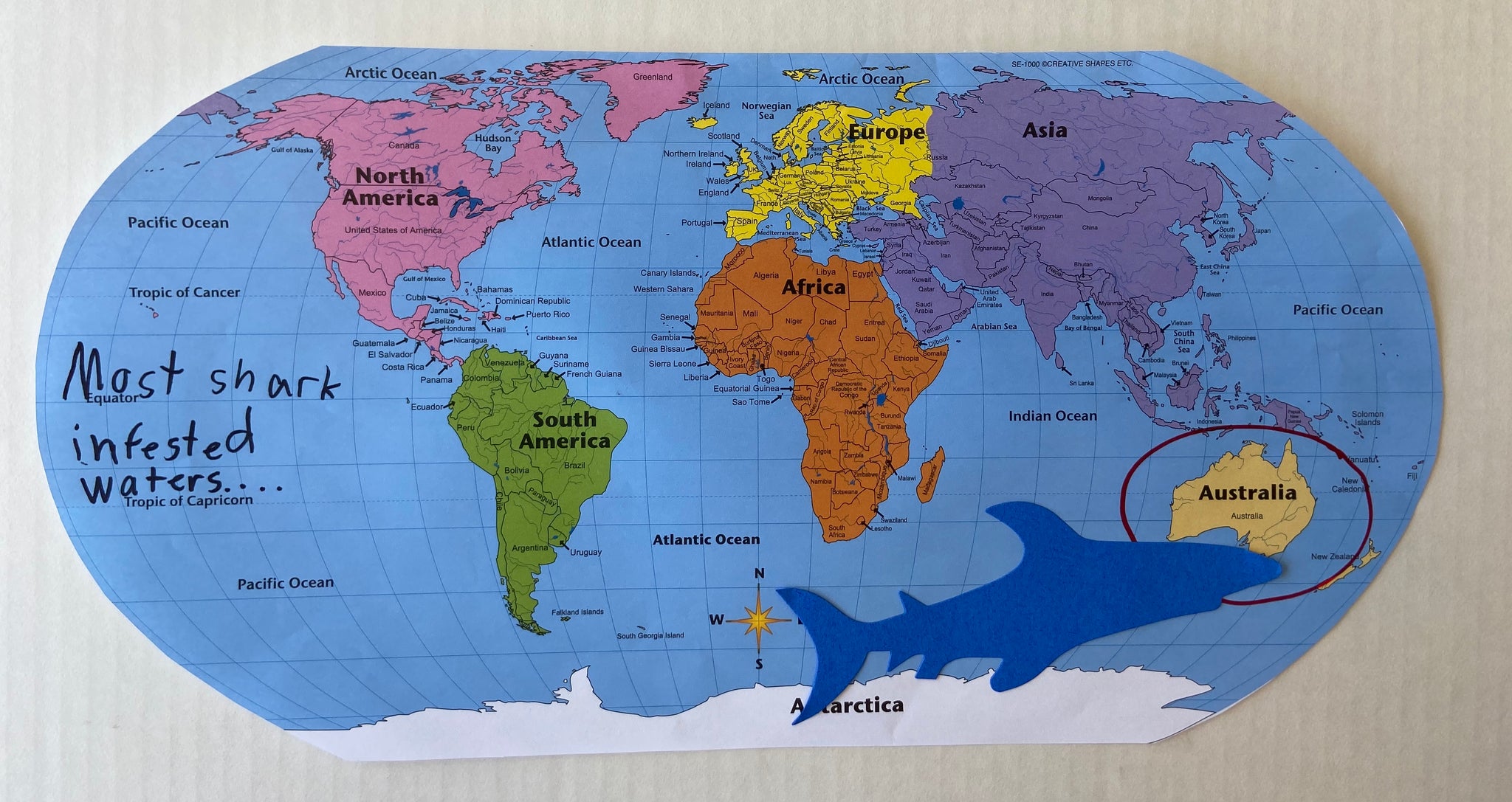 Labeled World Map for Practice | Geography Map for Learning