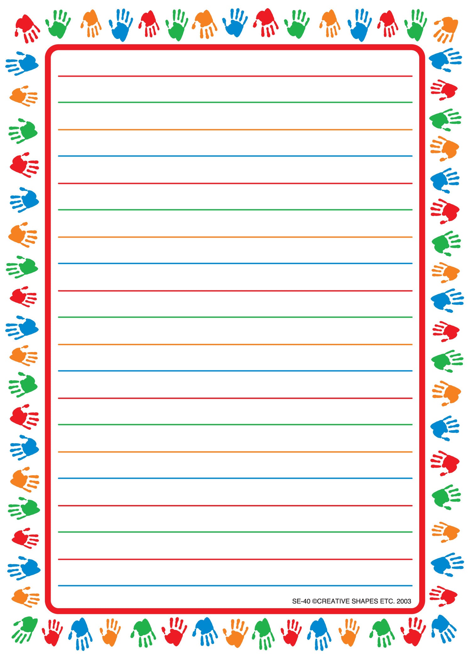 Lined Paper For Kids With Border