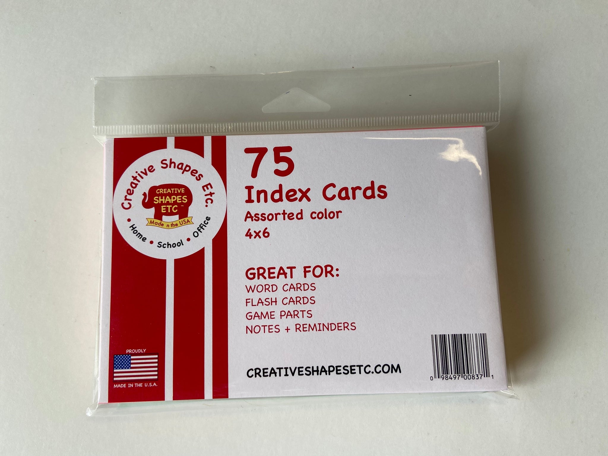 4x6 Blank Index Cards in Assorted Colors and Colored Flash Cards
